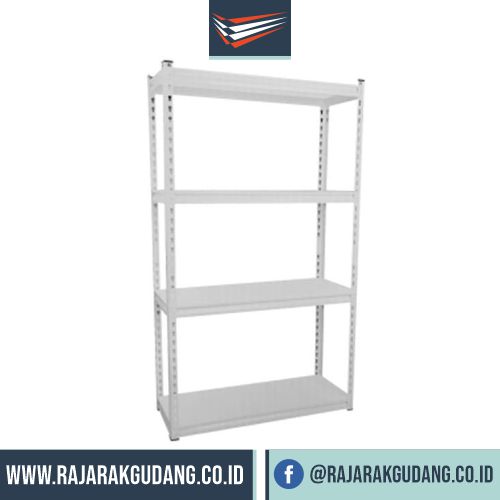 Rak Besi 4 Tingkat Putih – Tactix – Kekuatan 114Kg / Level - RAK GUDANG ...