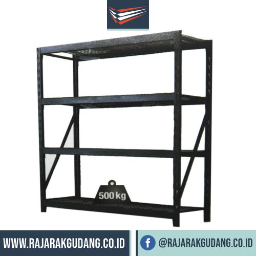 Rak Gudang 4 Tingkat Medium Duty Hitam – Krisbow - RAK GUDANG BESI ...
