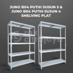RAK GUDANG BESI SIKU SUSUN SERBAGUNA TIPE JUNO B04 PUTIH PLAT SHELVING