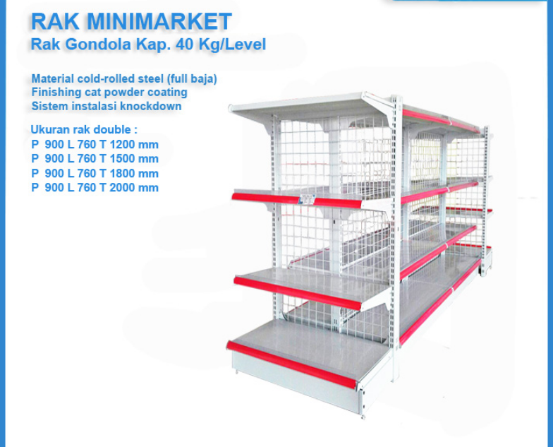 RAK MINIMARKET GONDOLA DISPLAY TOKO SWALAYAN TIPE RR-150